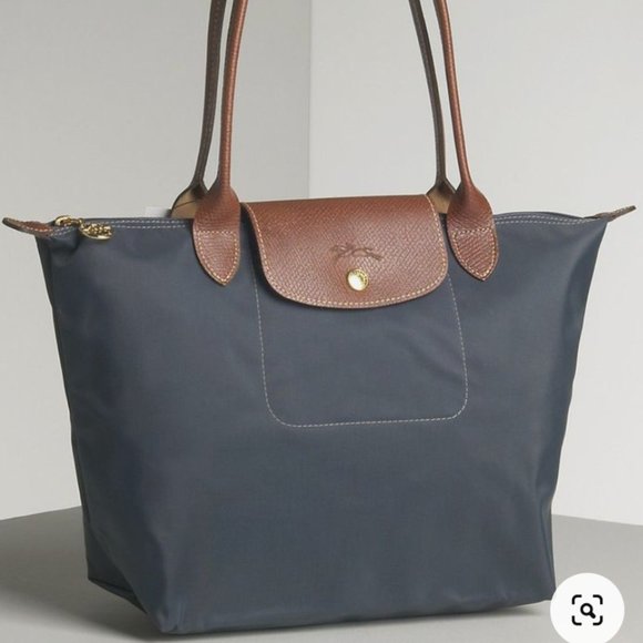 Longchamp | Bags | Longchamp Le Pliage Shoulder Tote Blue Gray | Poshmark